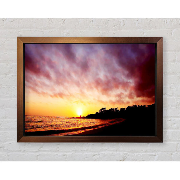 Haus am Meer Ocean Path To The Mountain Sunset Gerahmter Druck | Wayfair.de